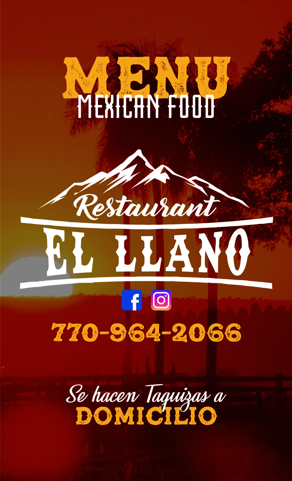 Menu - El Llano Restaurant
